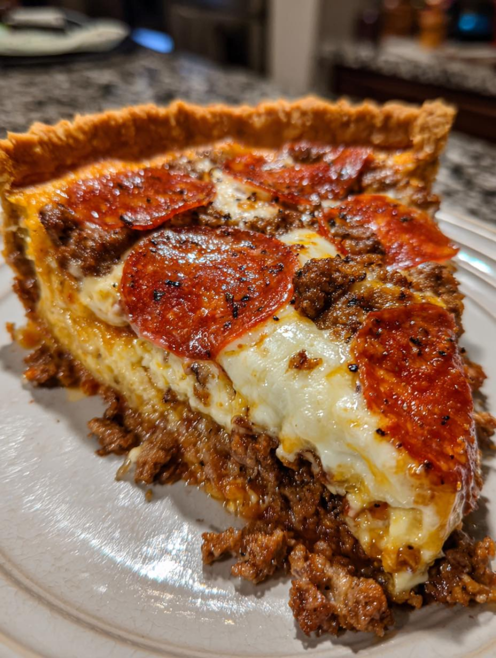 Deep Hamburger Beef Sausage & Pepperoni Pie - Sanji Cuisine