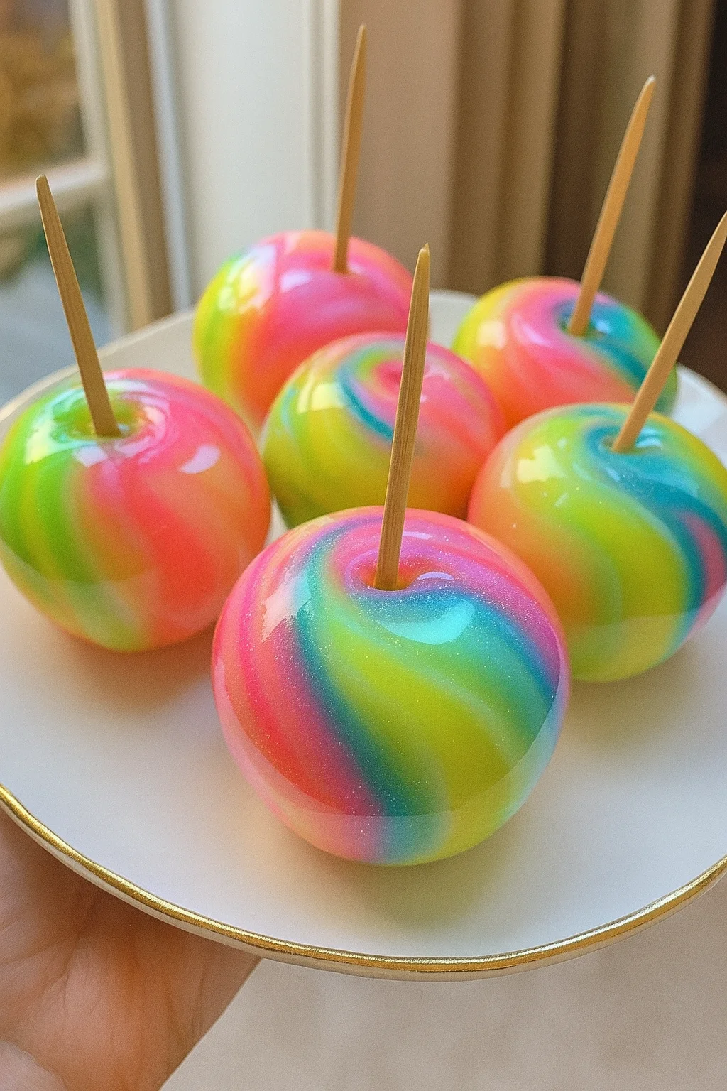 Cotton Candy Swirl Glow-in-the-Dark Candy Apples (DIY Recipe for 2025 ...