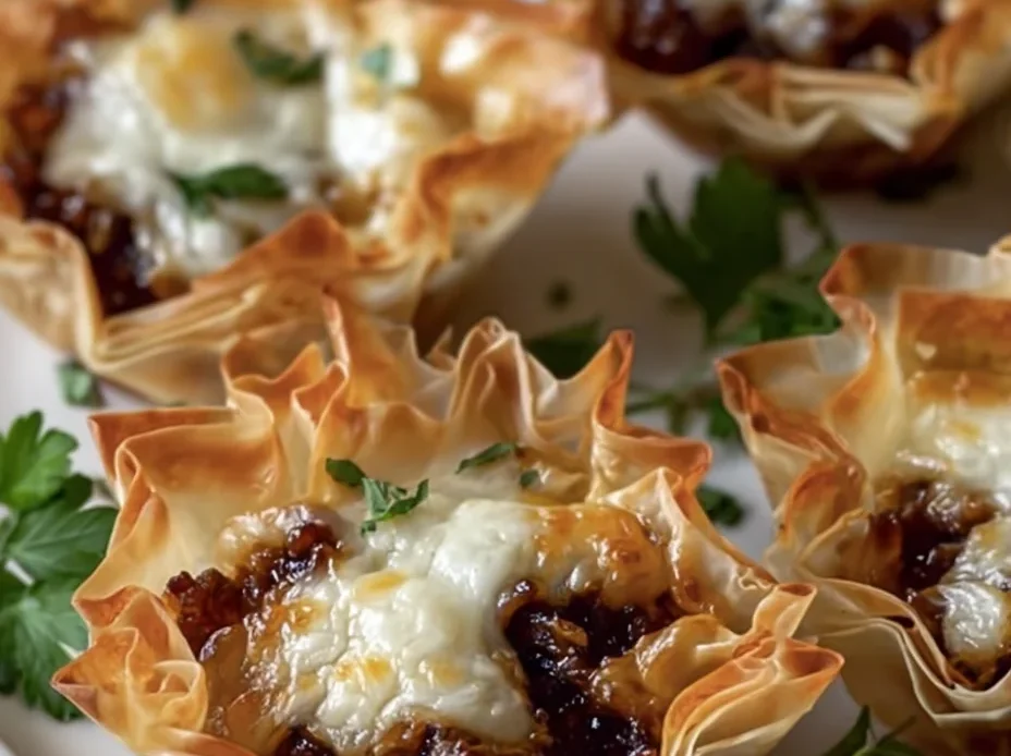 Caramelized Onion and Cheese Phyllo Bites Recipe