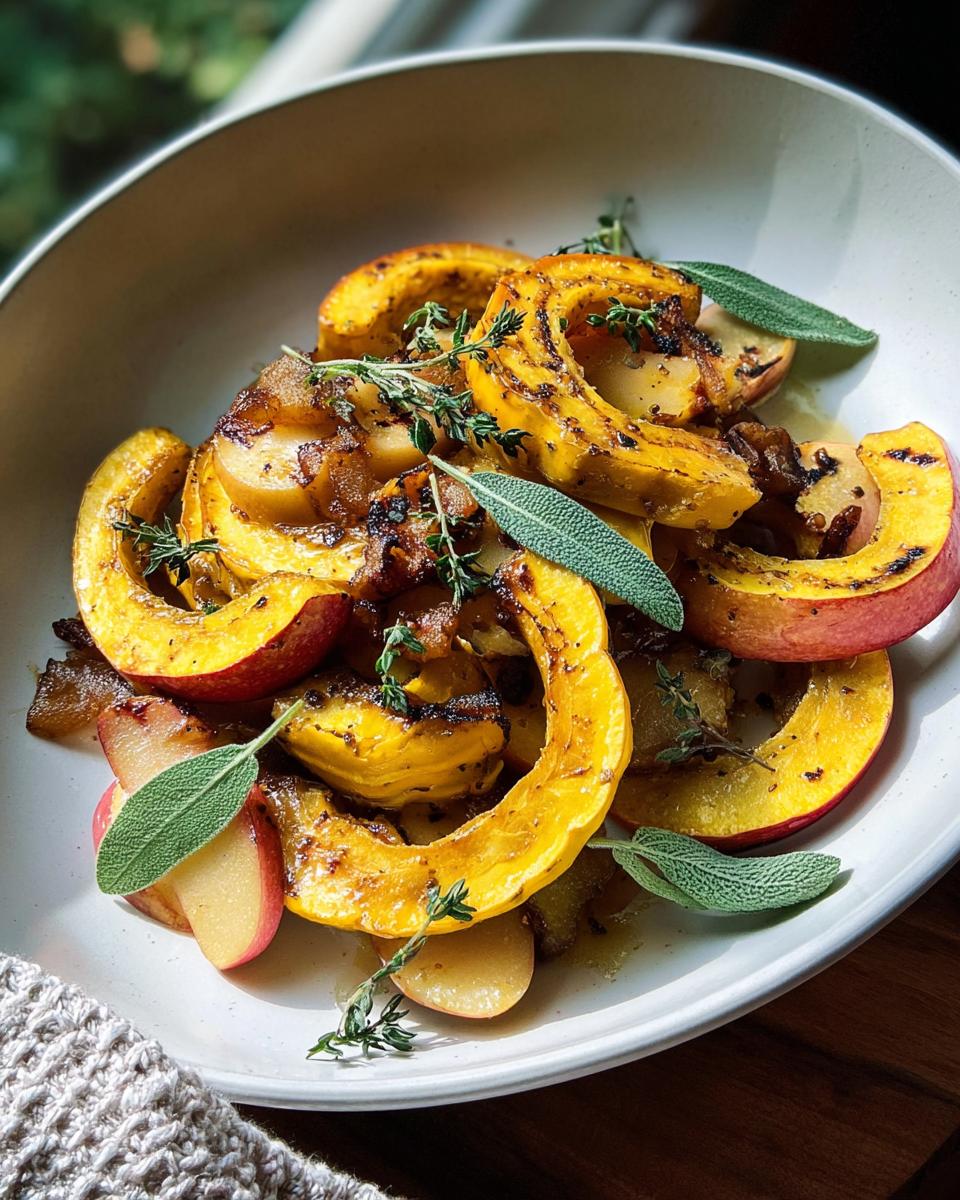 Cozy Roasted Delicata Squash with Apples & Sage Recipe Bliss - Sanji ...