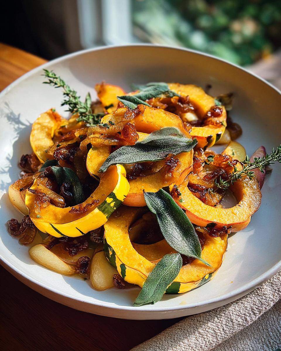 Cozy Roasted Delicata Squash with Apples & Sage Recipe Bliss - Sanji ...