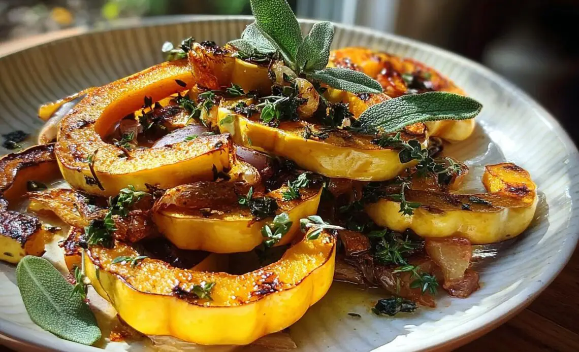 Cozy Roasted Delicata Squash with Apples & Sage Recipe Bliss - Sanji ...