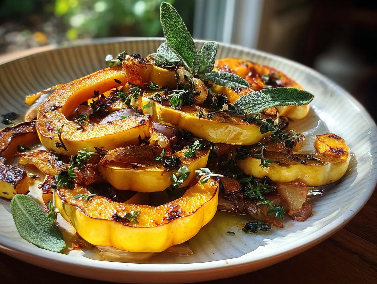 Cozy Roasted Delicata Squash with Apples & Sage Recipe Bliss - Sanji ...