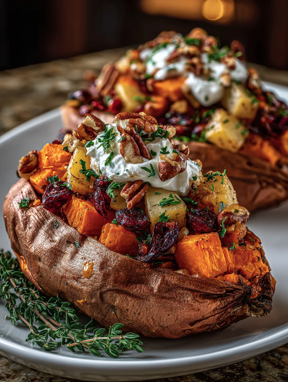 Apple Spiced Stuffed Sweet Potatoes (Dessert Meets Dinner) - Sanji Cuisine