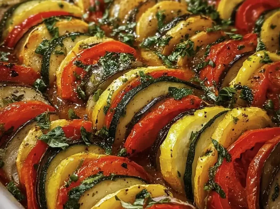 Baked Ratatouille with Tomatoes, Zucchini & Eggplant (Easy Recipe)