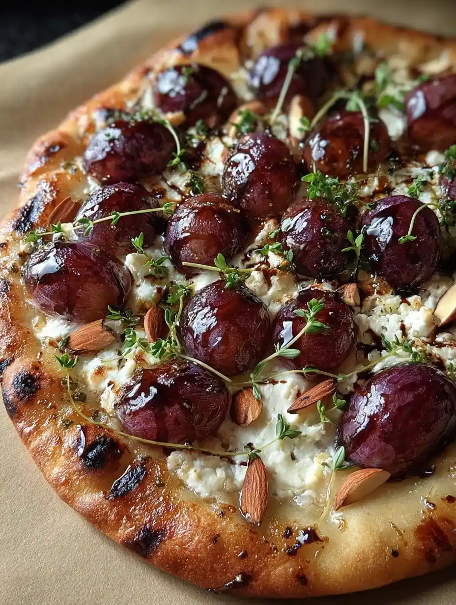 Balsamic Roasted Grapes with Brie | Elegant Flatbread Recipe