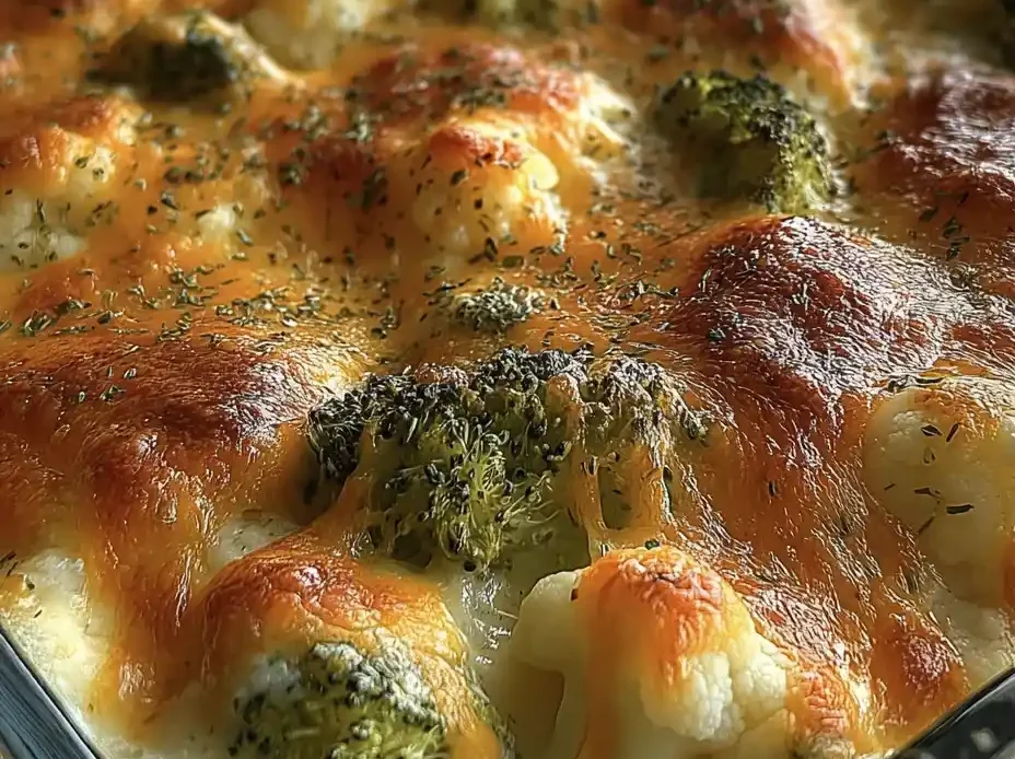 Broccoli Cauliflower Cottage Cheese Bake (Low-Carb)