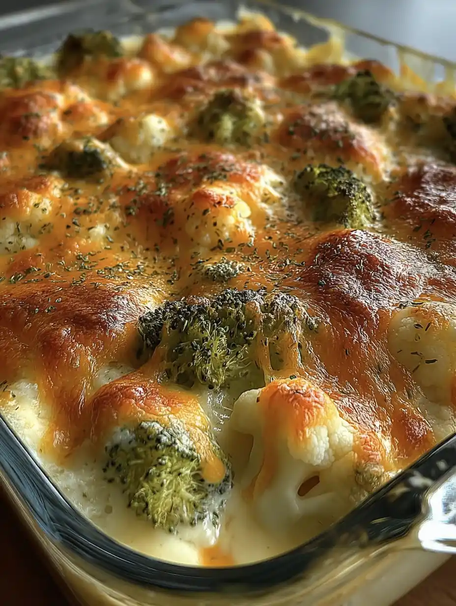 Broccoli Cauliflower Cottage Cheese Bake (Low-Carb)