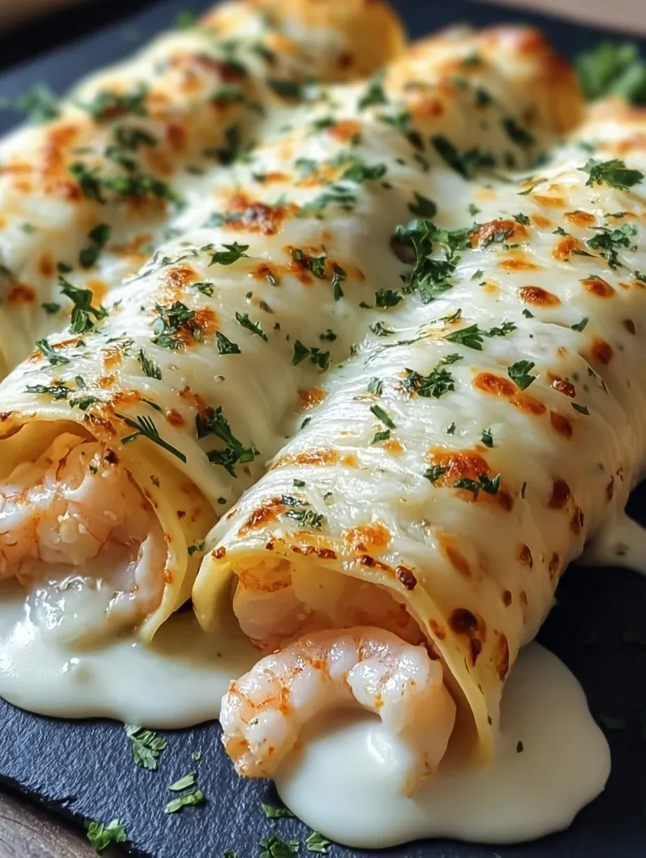 Cheesy Shrimp Alfredo Roll-Ups – Easy, Creamy & Irresistible