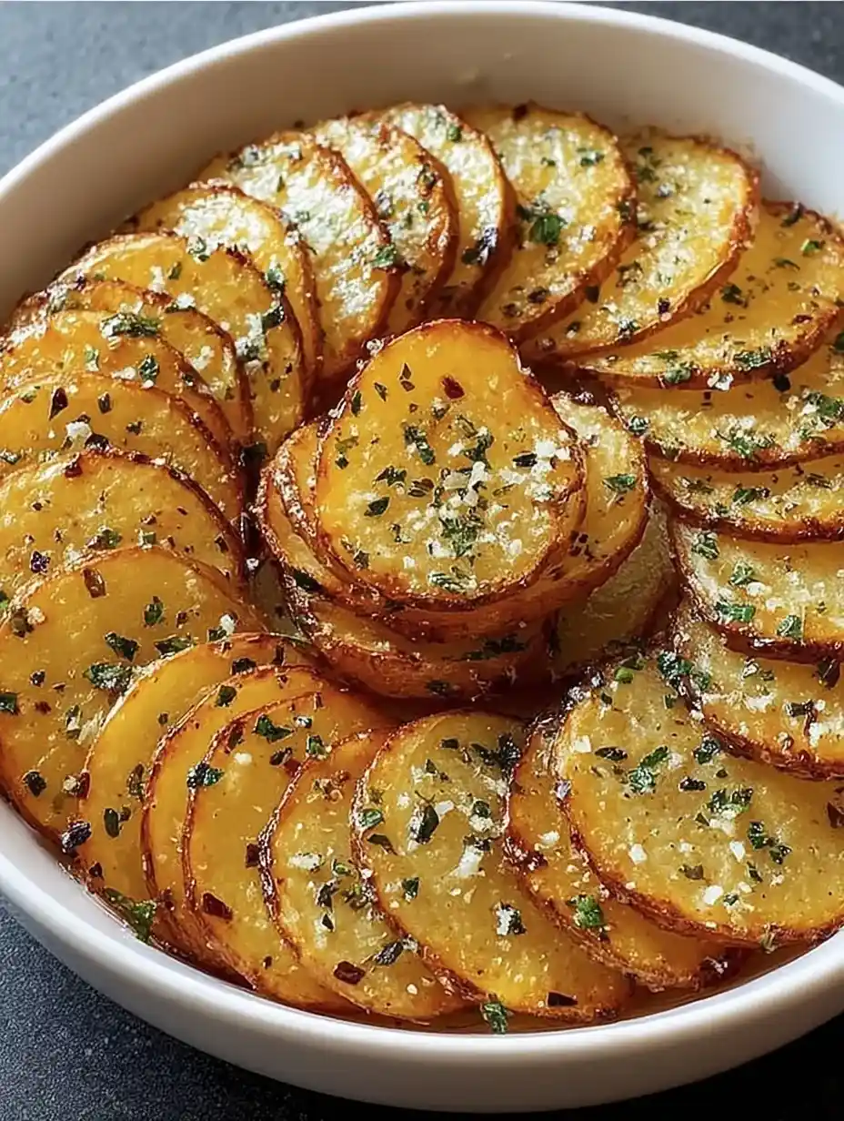 Crispy Garlic Butter Potato Rounds (Easy Oven-Baked Recipe)