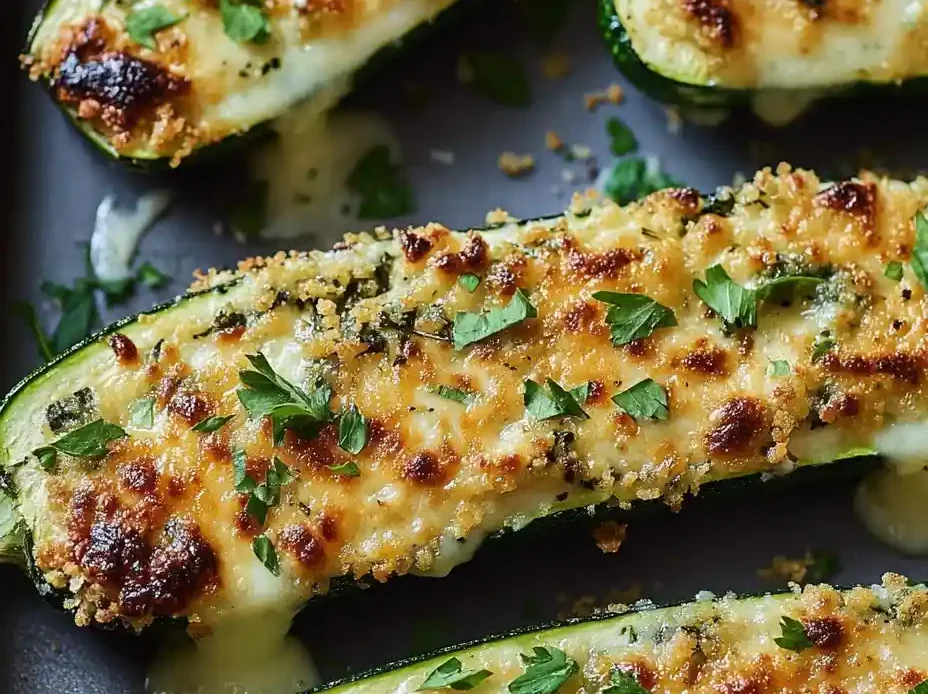Garlic Butter Zucchini Steaks with Melty Cheese