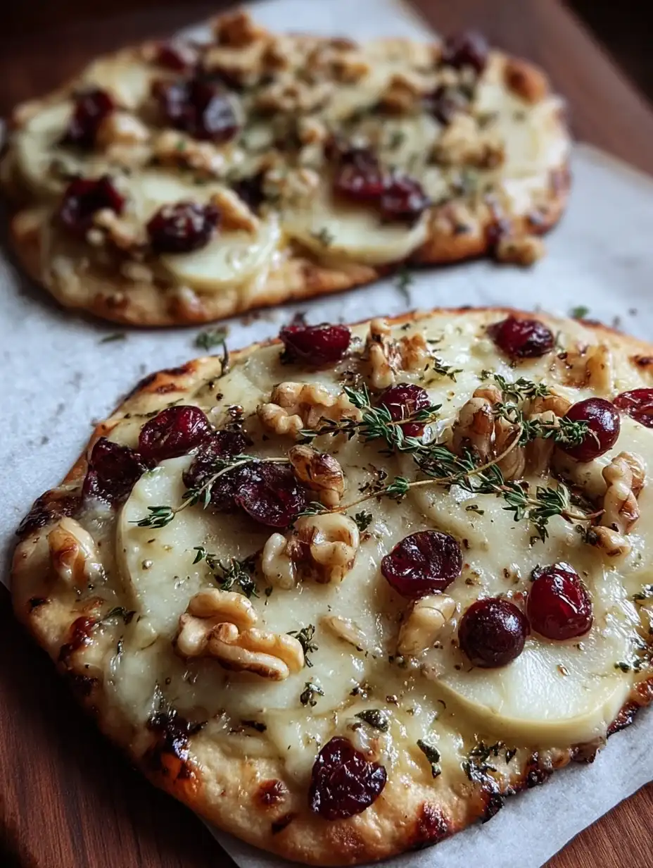 Crispy Flatbread with Brie, Cranberries & Walnuts Recipe