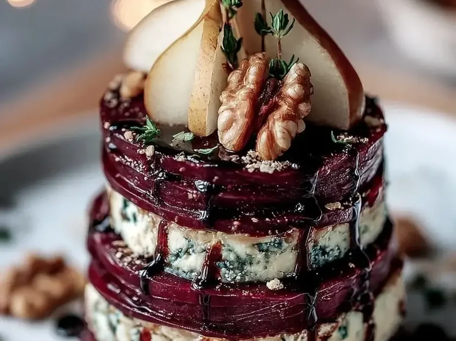 Roasted Beet Blue Cheese Towers – Elegant Appetizer Recipe