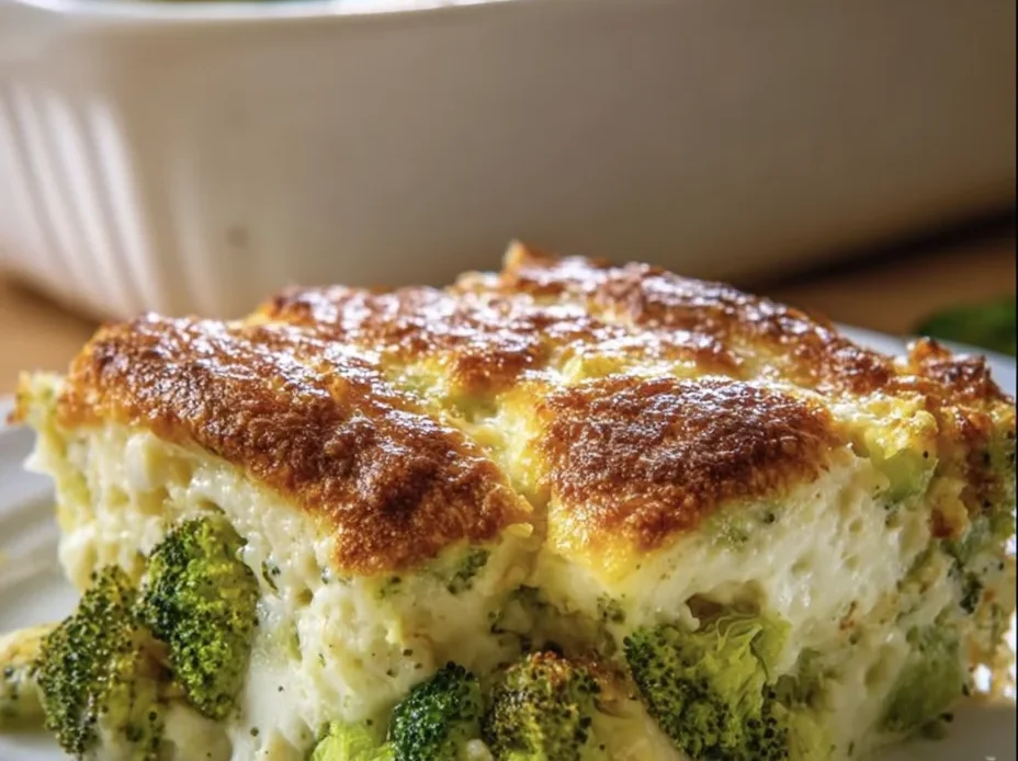 Roasted Garlic Parmesan Broccoli Cottage Cheese Bake