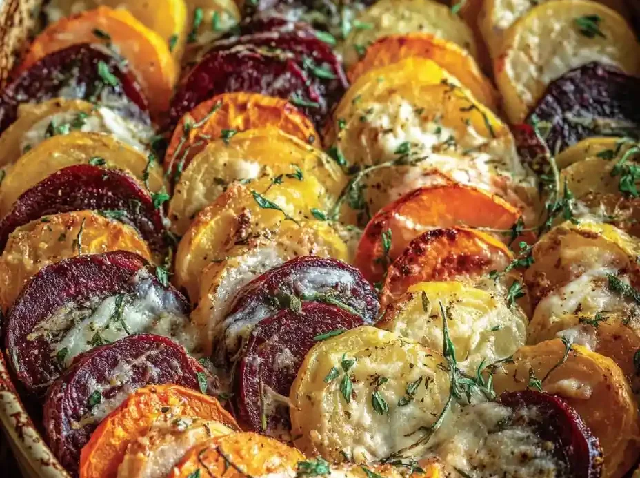 Root Vegetable Gratin with Sweet Potatoes | Creamy & Cozy