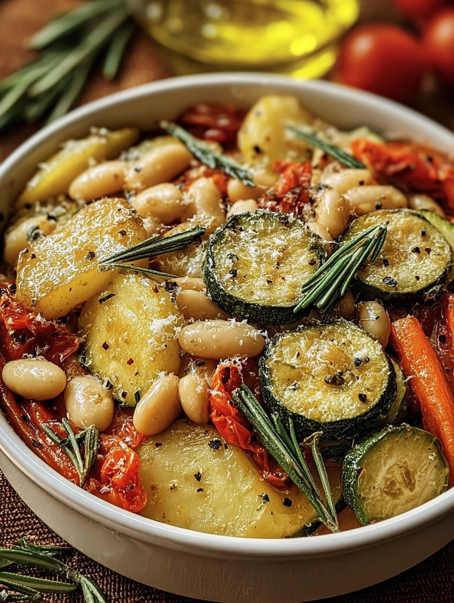 Rustic Roasted Vegetable Bake with Cannellini Beans