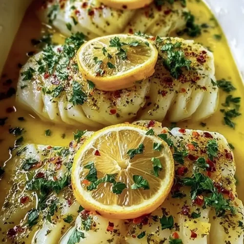 Baked Lemon Garlic Cod with Butter Sauce Recipe