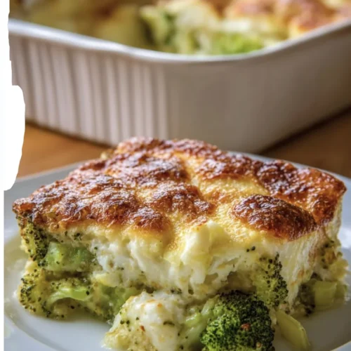 Roasted Garlic Parmesan Broccoli Cottage Cheese Bake