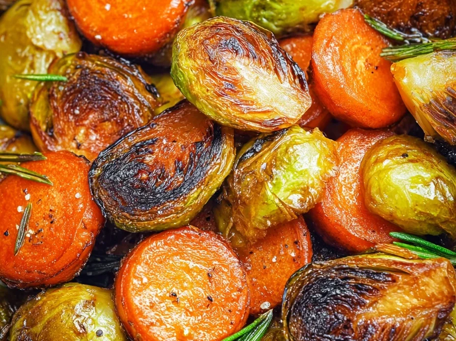 Baked Brussels Sprouts and Carrots (Easy + Crispy!)