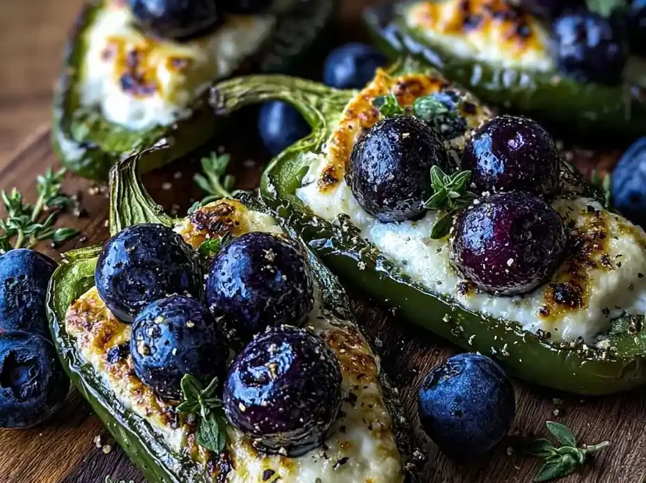 Blueberry Brie Jalapeño Poppers Recipe | Sweet, Spicy & Baked