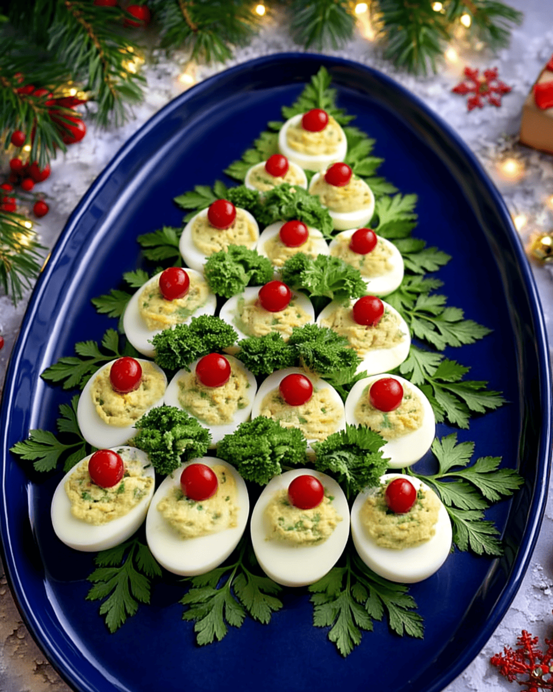 Christmas Tree Deviled Eggs