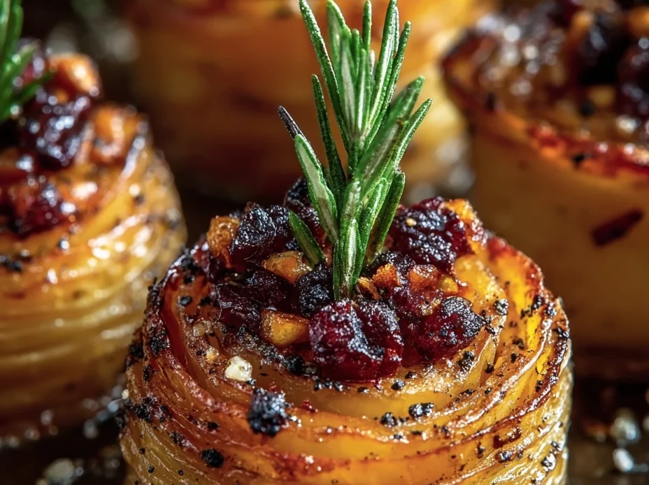 Cranberry Glazed Sweet Potato Roses Recipe (Holiday Side)