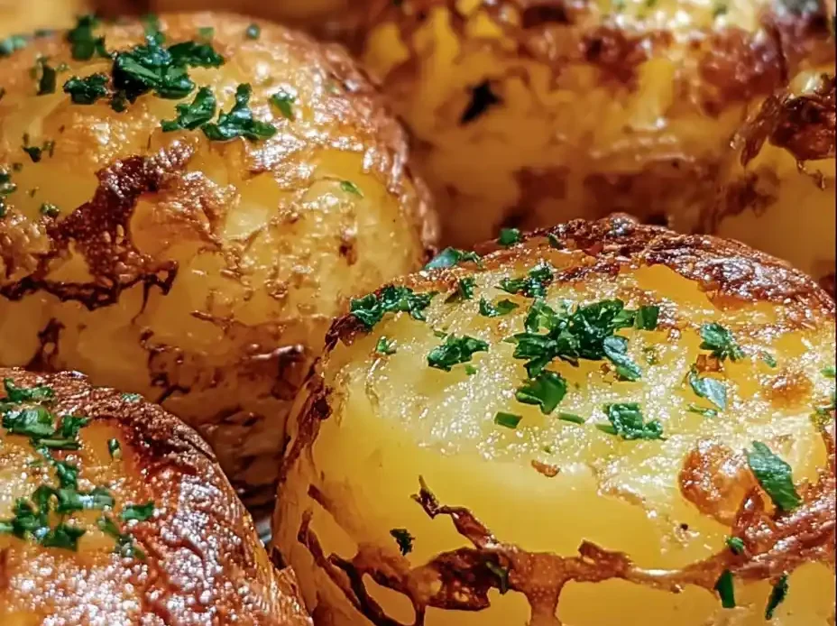 Crispy Potato Cheese Bombs with Garlic Butter (Baked)