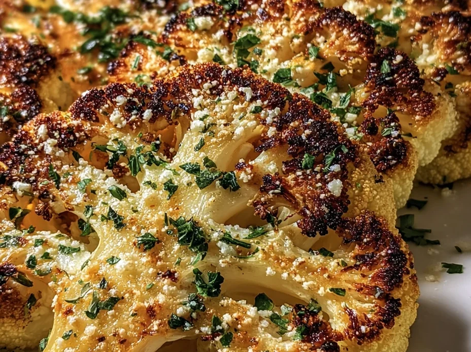 Garlic Butter Parmesan Cauliflower Steaks Recipe