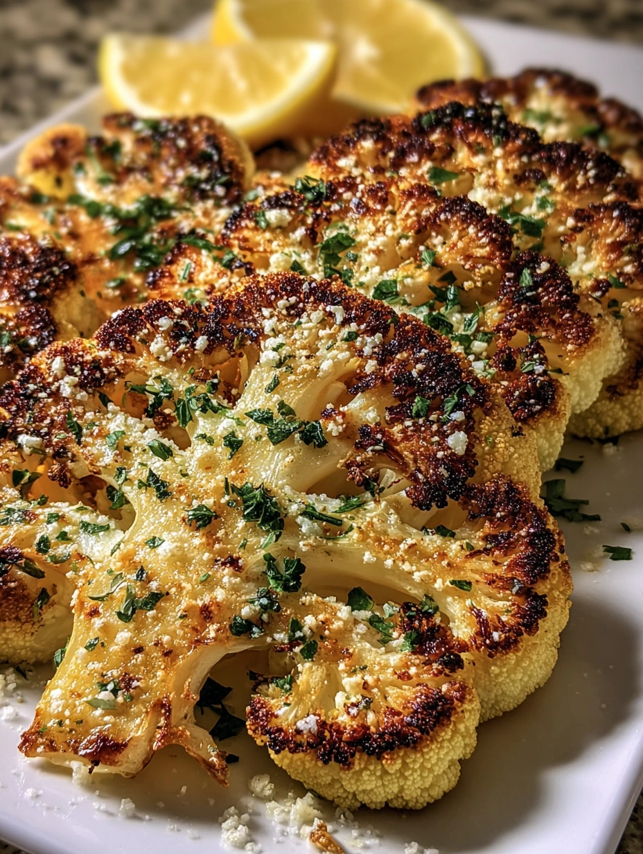 Garlic Butter Parmesan Cauliflower Steaks Recipe