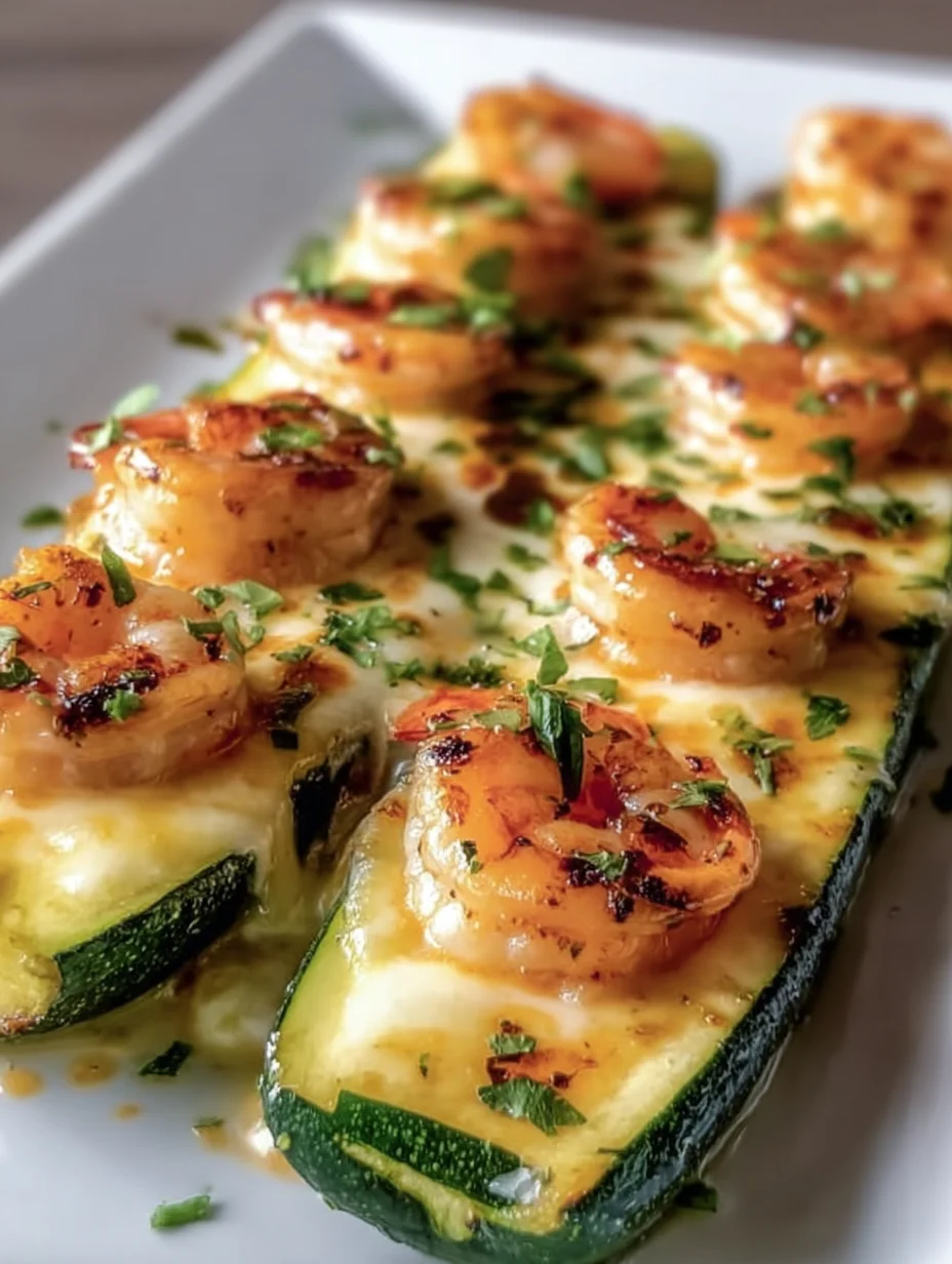 Garlicky Shrimp Zucchini Boats – Low-Carb & Cheesy Dinner