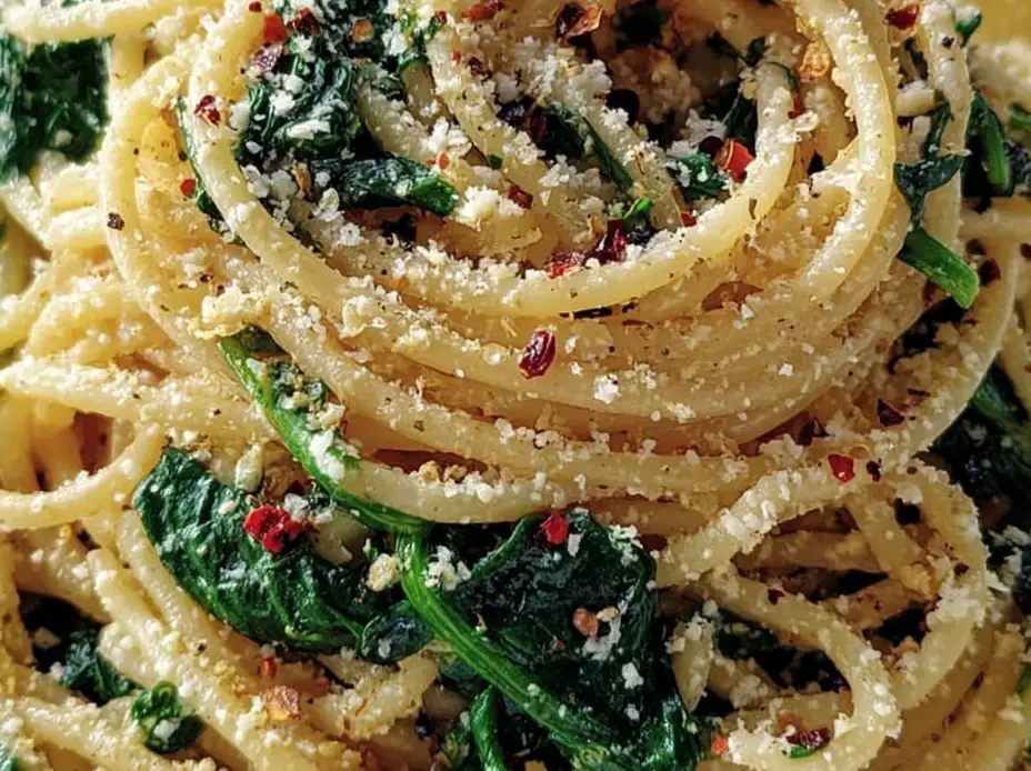 Spaghetti with Garlic and Spinach | Quick & Healthy Recipe