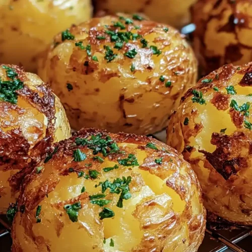 Crispy Potato Cheese Bombs with Garlic Butter (Baked)