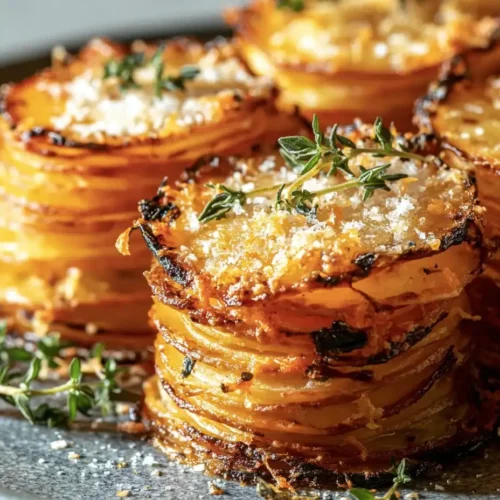 Mini Sweet Potato Parmesan Towers – Crispy & Cheesy Stacks