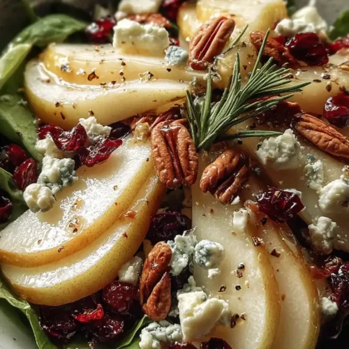 Pear Apple Cranberry Christmas Salad with Feta