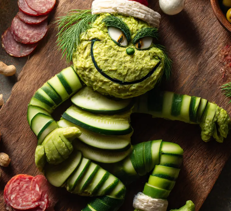 Avocado Grinch Snack Board