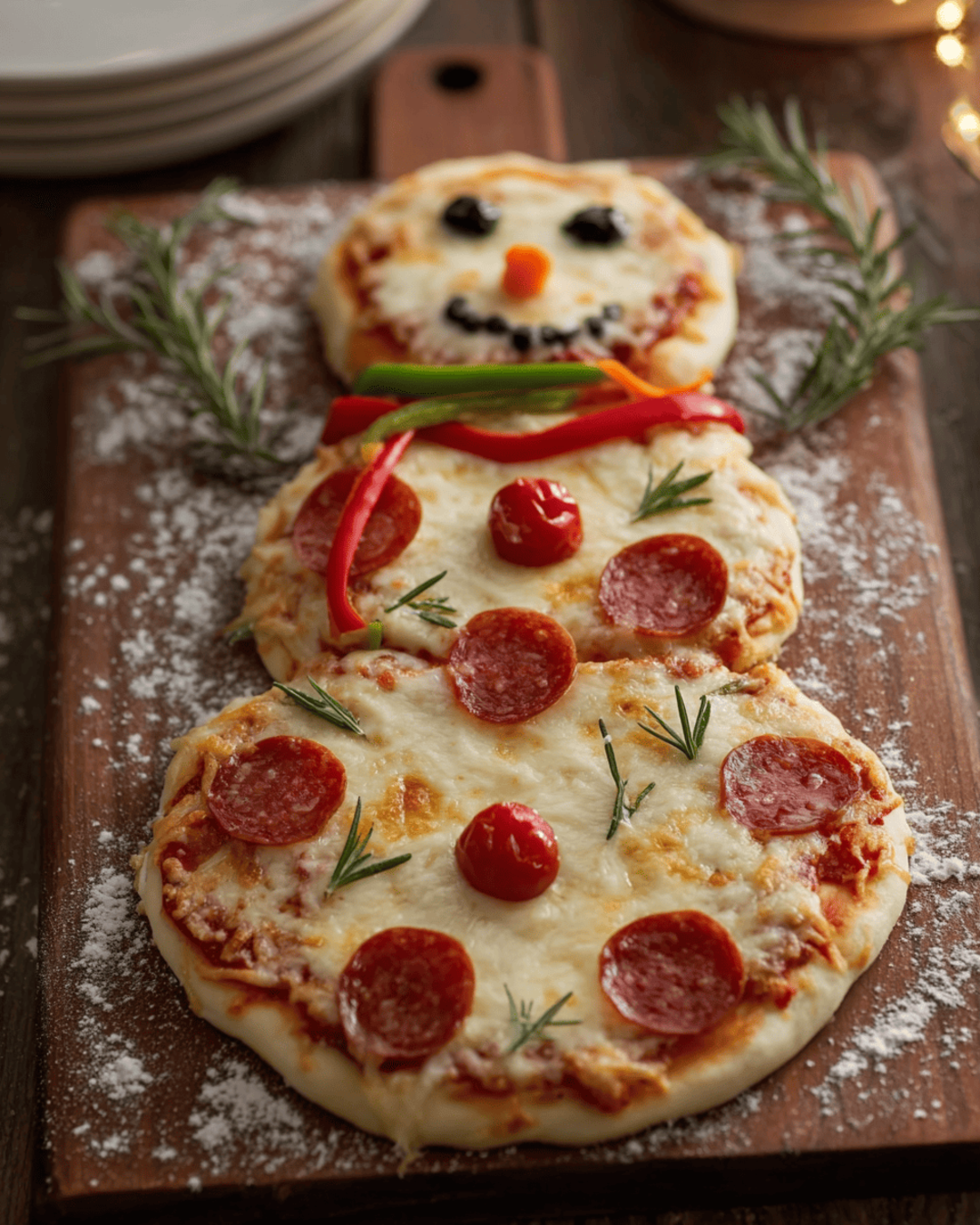 Snowman Pizza for Christmas: Fun & Easy Holiday Recipe - Sanji Cuisine