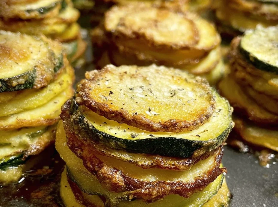Baked Cheesy Zucchini Stacks – Crispy, Easy & Addictive