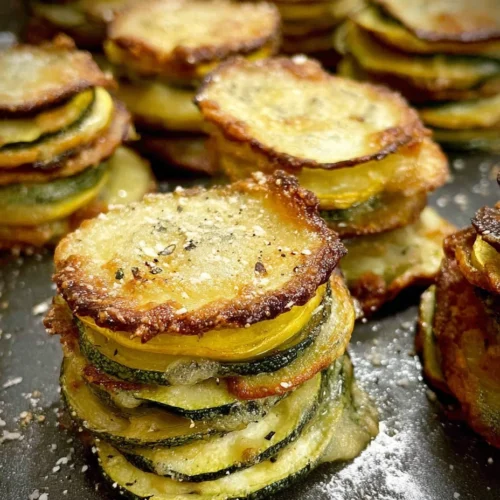 Baked Cheesy Zucchini Stacks – Crispy, Easy & Addictive