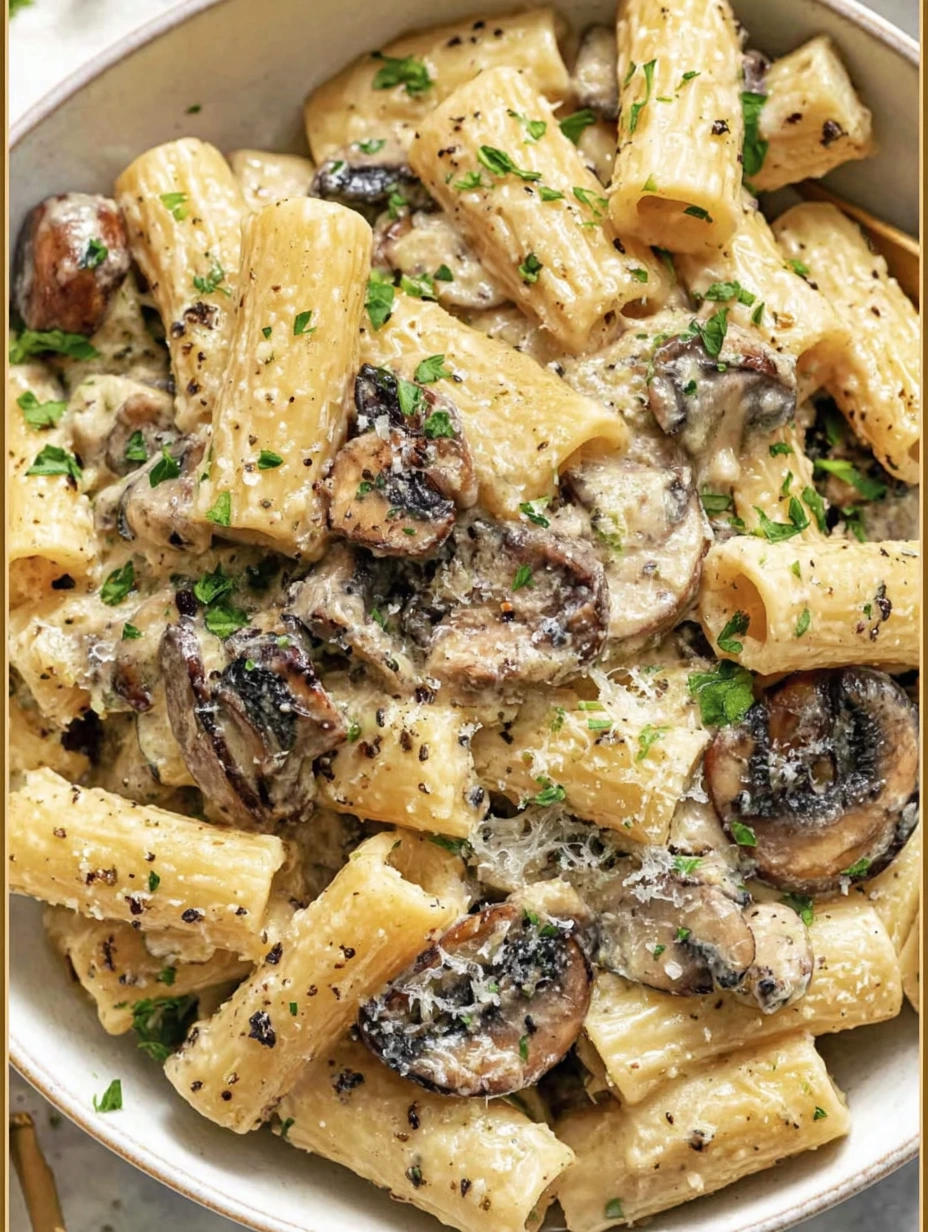 Creamy Hummus Pasta with Sautéed Mushrooms (Vegan)