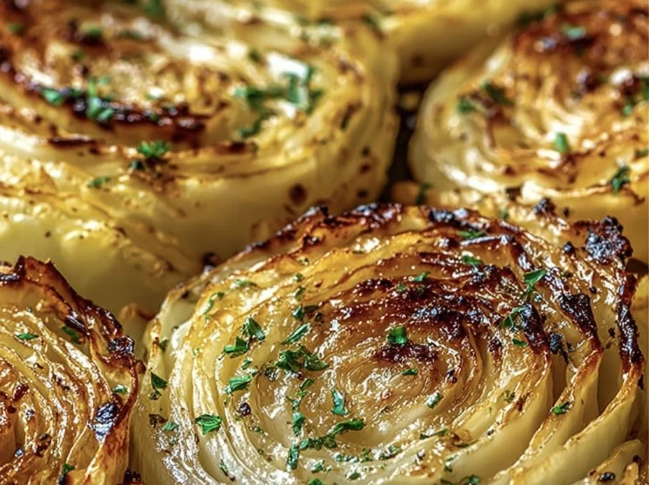 Garlic Butter Roasted Cabbage Slices (Crispy & Easy)