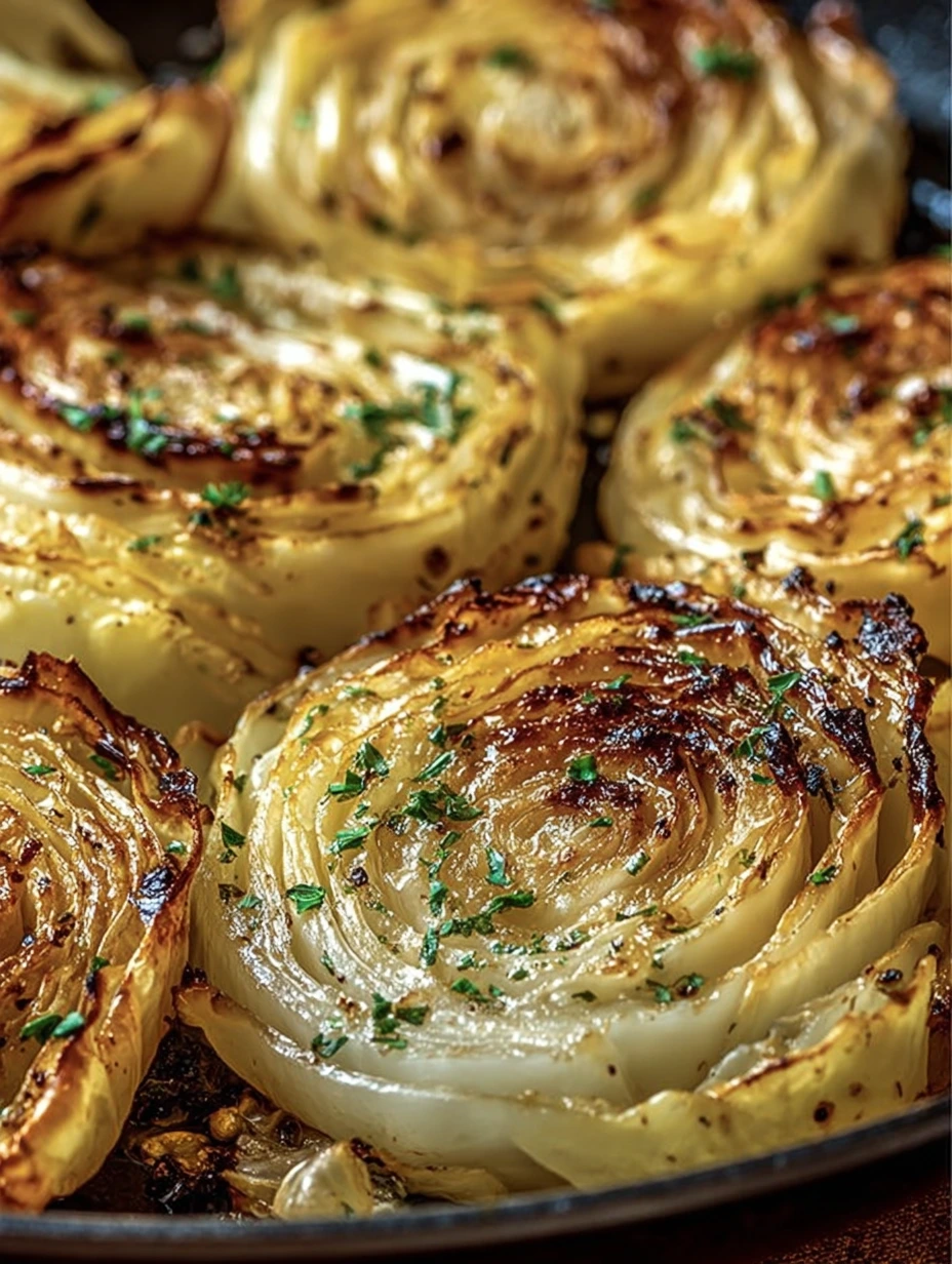 Garlic Butter Roasted Cabbage Slices (Crispy & Easy)