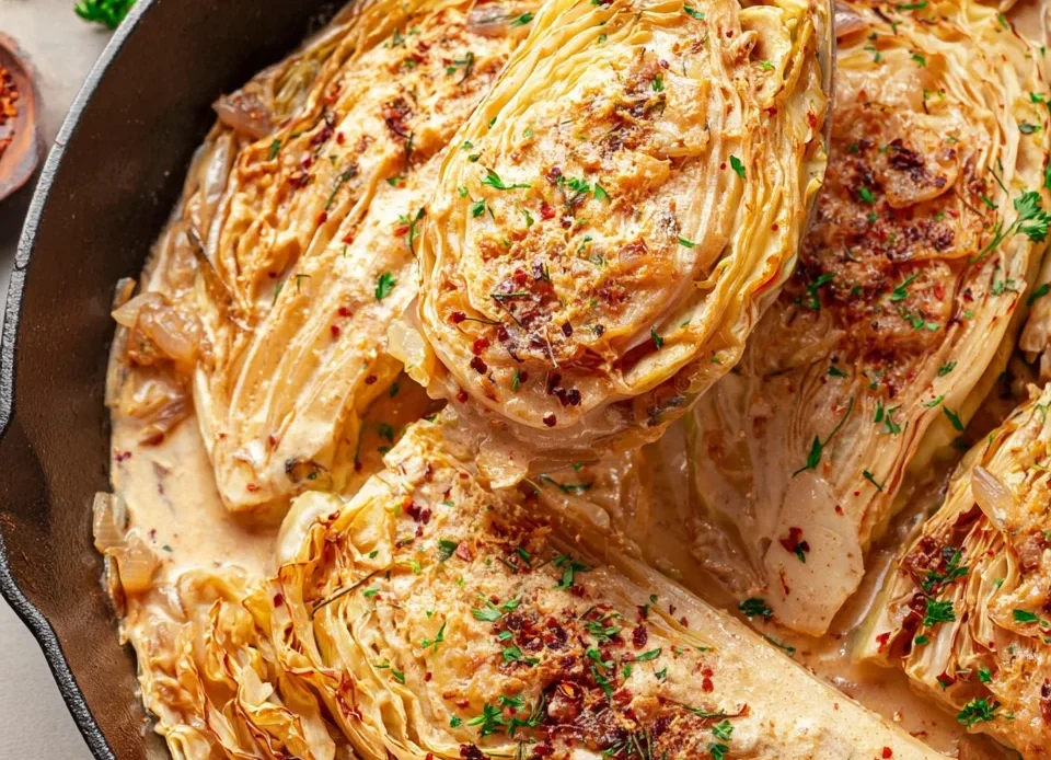 Melting Cabbage with Creamy Tuscan Sauce | Cozy & Easy