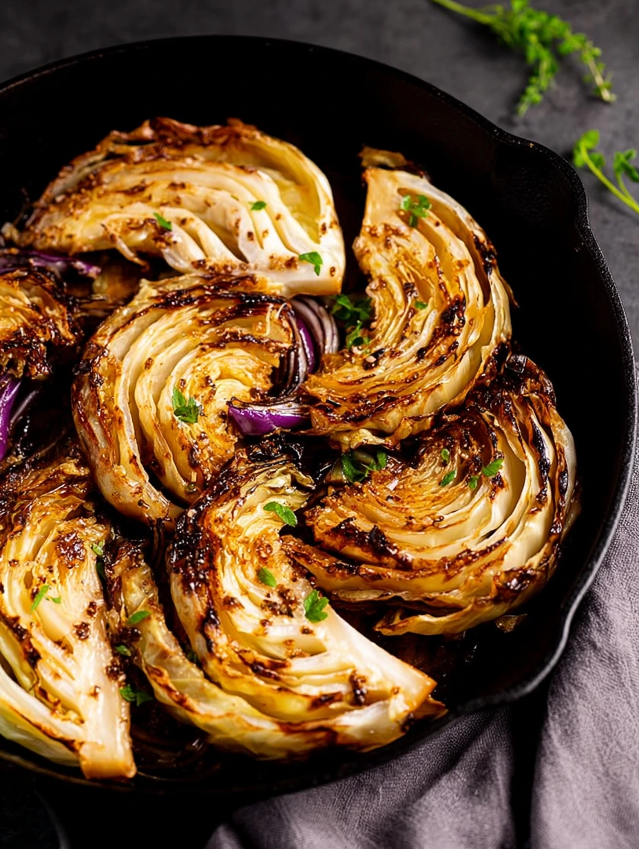 Roasted Cabbage with Hot Honey – Crispy, Sweet & Spicy