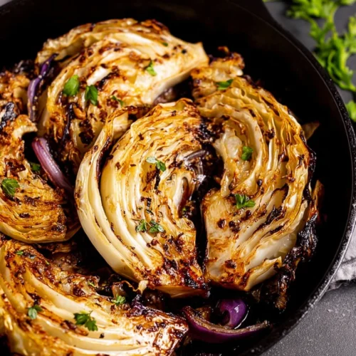 Roasted Cabbage with Hot Honey – Crispy, Sweet & Spicy